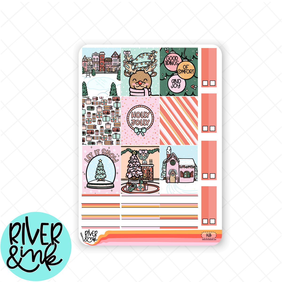 Holly Jolly Christmas | Hobonichi Cousin l Planner Stickers Kit – River ...