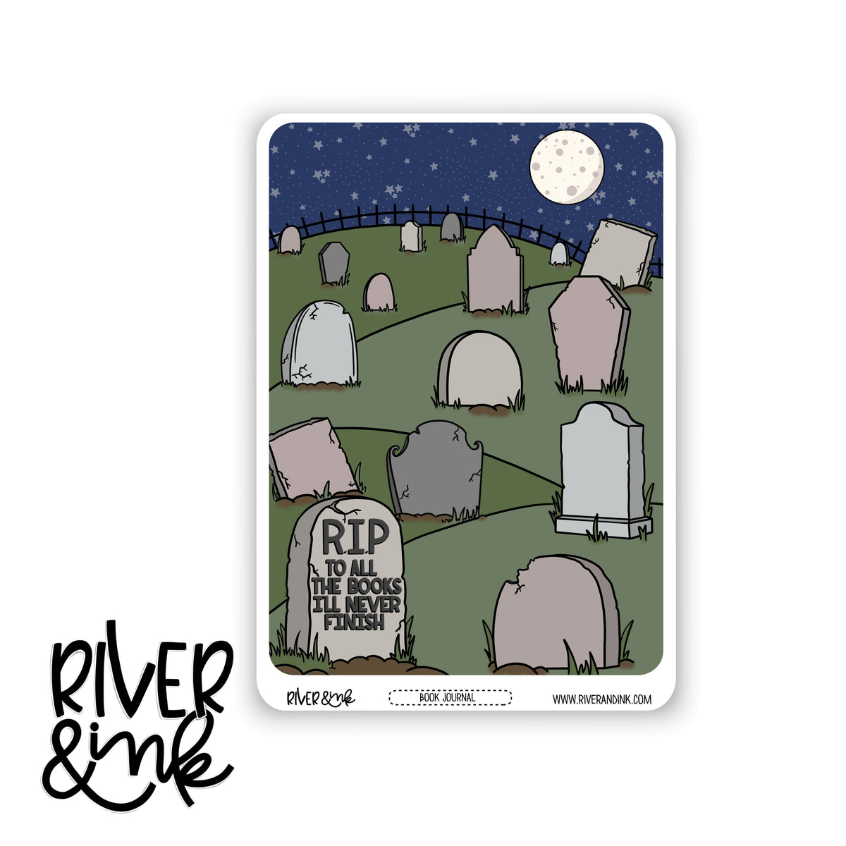 2025 DNF Graveyard Book Journaling Full Sheet | Hand Drawn Planner Sti ...