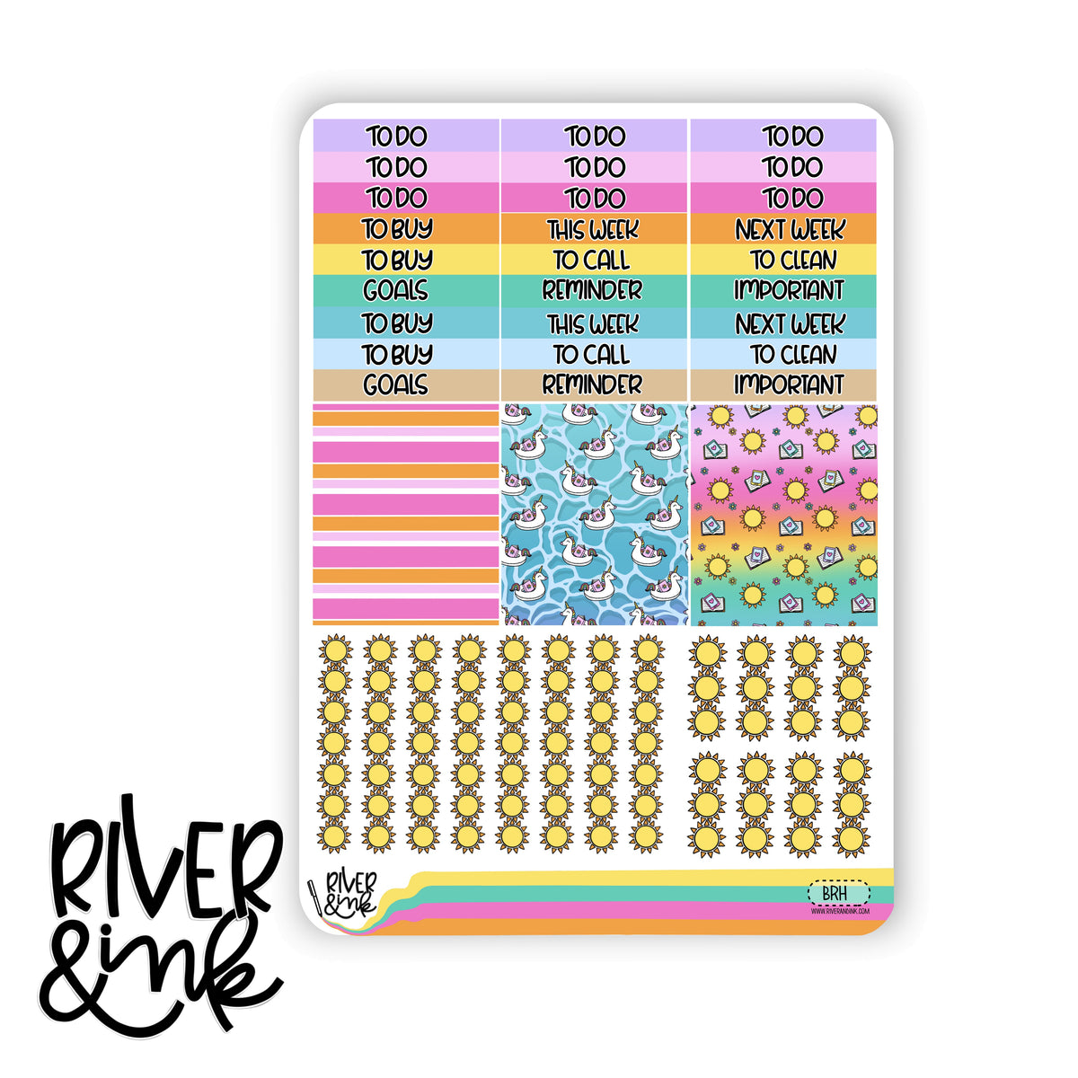 Beach Read | Vertical Stickers Kit Planner Stickers – River & Ink
