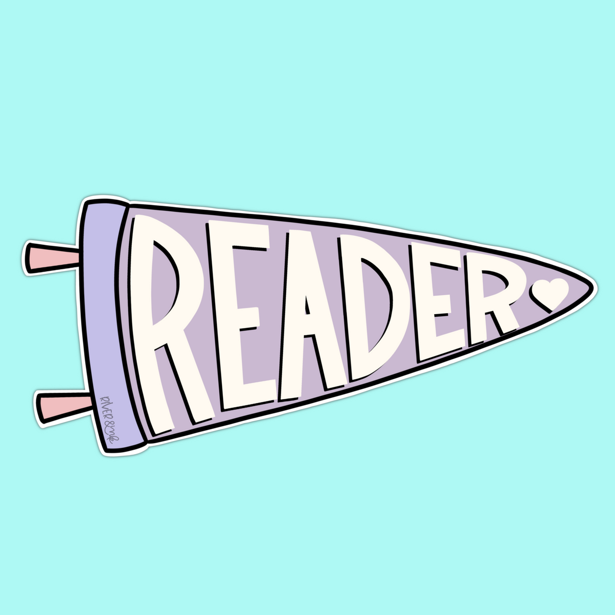 Reader Pennant Banner | Hand Drawn Vinyl Sticker – River & Ink