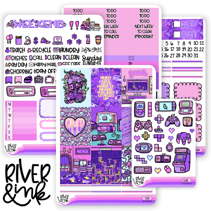 Level Up | Vertical Stickers Kit Planner Stickers – River & Ink
