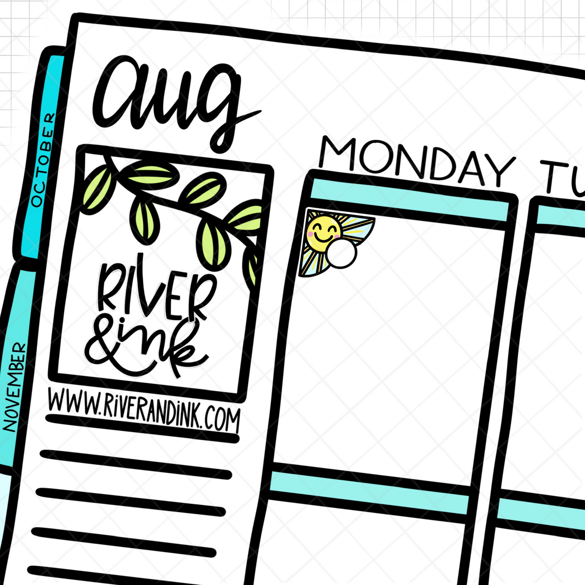 Weather Corners | Hand Drawn Planner Stickers – River & Ink